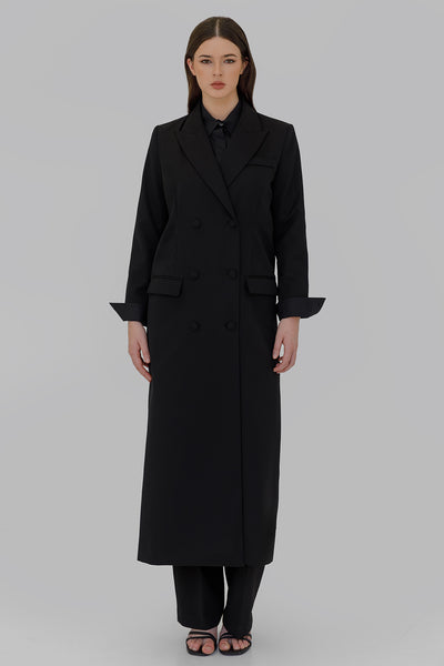 The Amelia Long Coat - Black