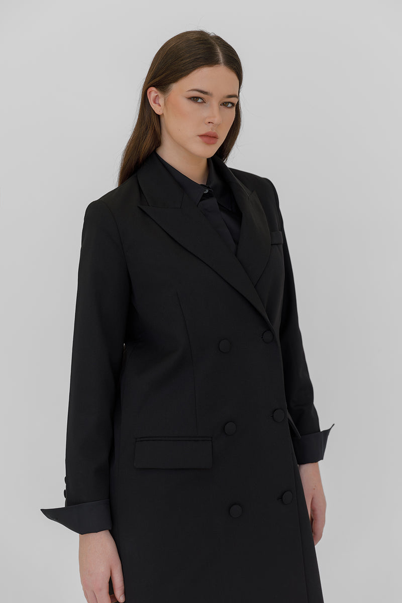 The Amelia Long Coat - Black