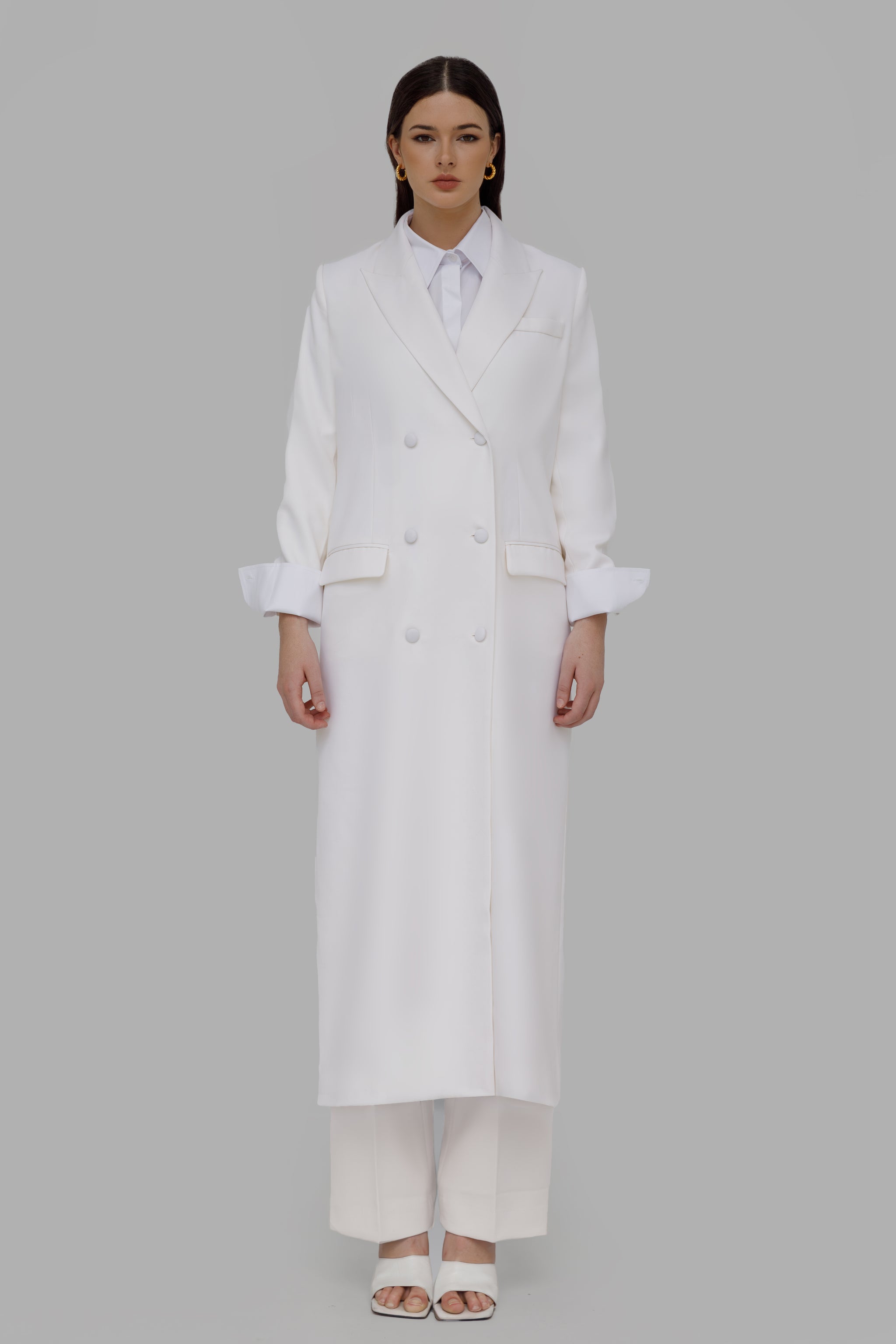 The Amelia Long Coat - Ivory